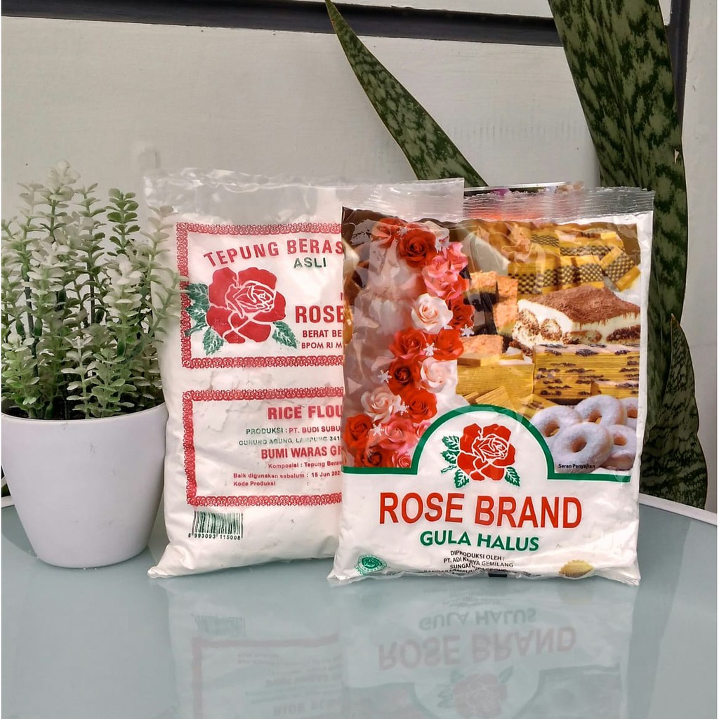 Rice Flour / Refined Sugar / White Sticky Rice Rose Brand 500g | Shopee ...