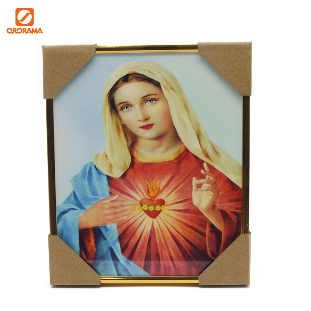 Religious Wall Frame Laminated Glossy Image With Coated Gold Border ...