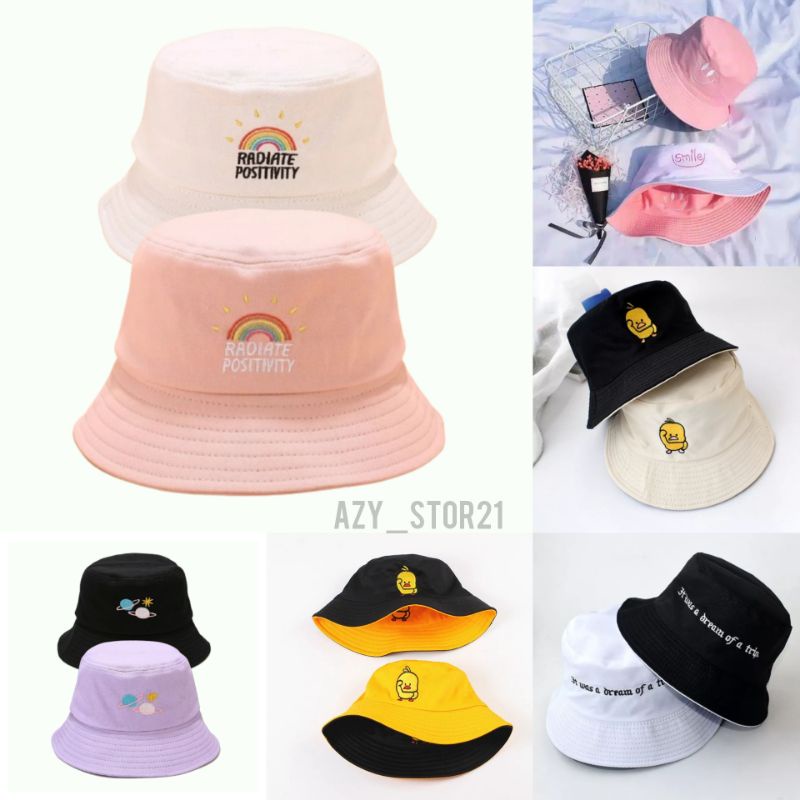 Bucket hat Reversible Hats With Various Brothels Inside And Out 100% ...