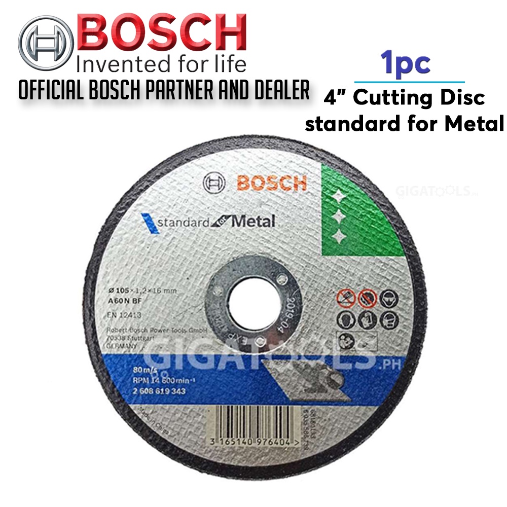 New Bosch 1pc Cutting Disc 4" standard for Metal 1.2 mm ( 2608619343 ...