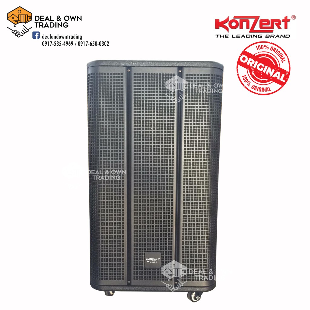 Konzert PM-12 PRO 600W Active Portable Trolley Speaker with Bluetooth, USB/SD Playback and FM ...