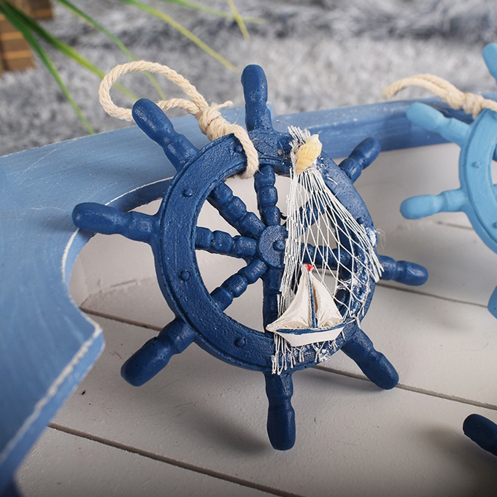 [READY STOCK] Nautical Wheel Wooden Ship Rudder Decoration Decorative ...