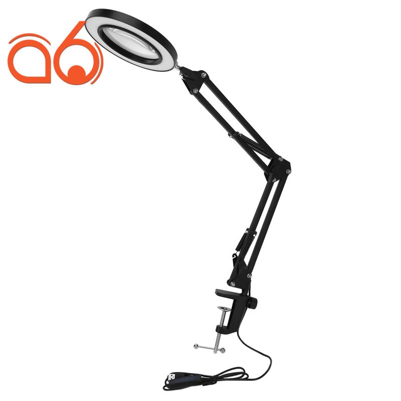 LED Magnifying Lamp with Clamp, 10 Levels Dimmable, 3 Color es, 5 ...