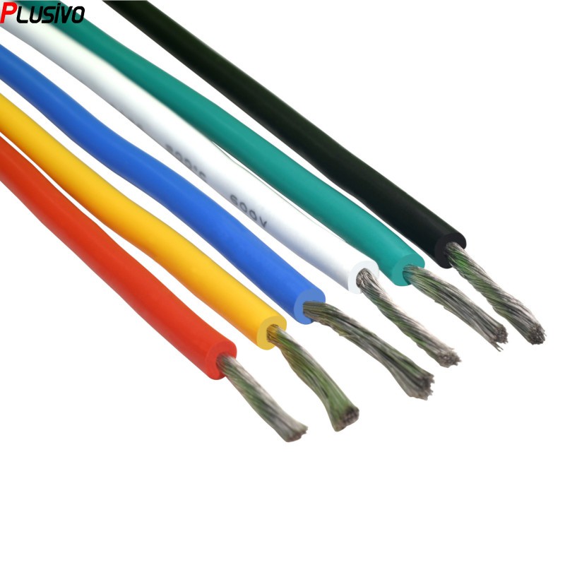 Plusivo 24 AWG Hook up Wire - Tinned Stranded Silicone Wire 1m Black ...
