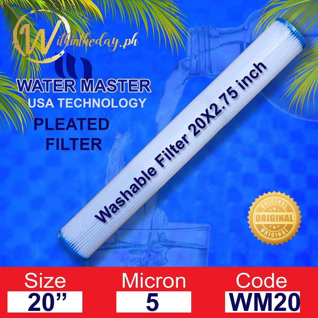 Watermaster Pleated Sediment Washable Filter 20" and 10" x 2.75 inch ...