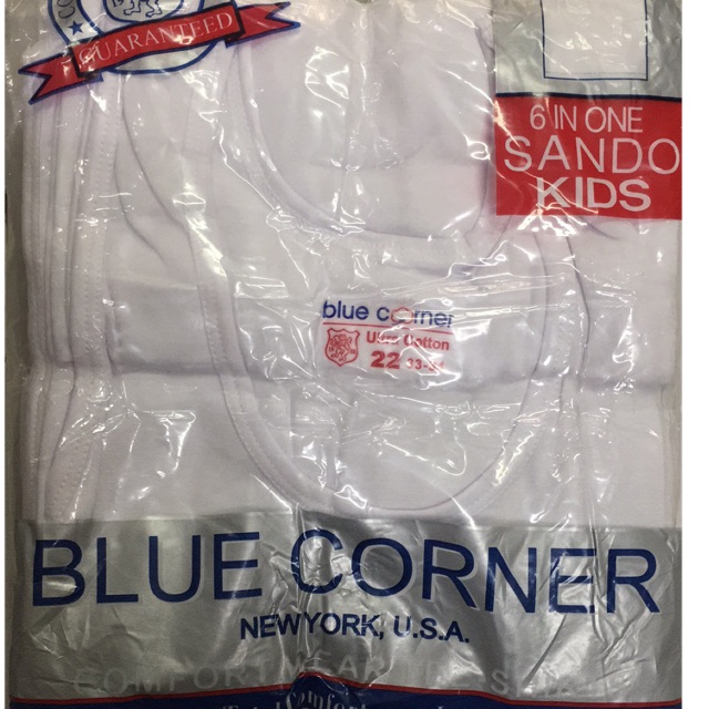 Blue corner kids Sando white 6pcs. per pack(6 in 1) | Shopee Philippines