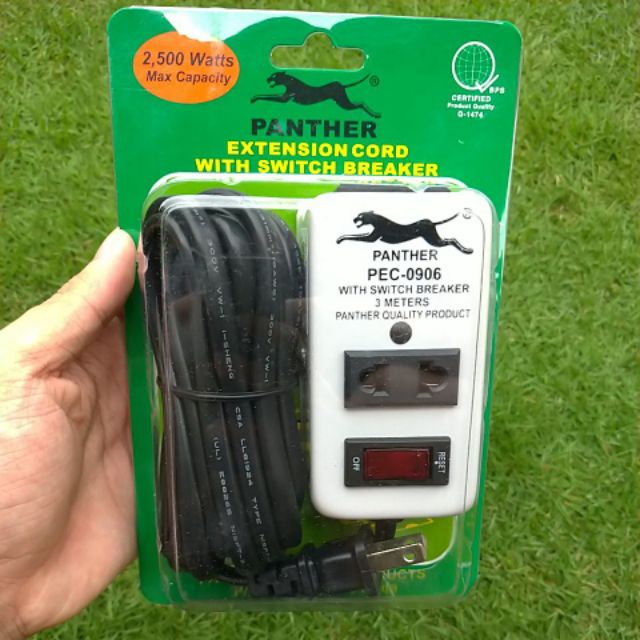 Panther Extension Cord PEC-0906 Heavy Duty 3 Meters | Shopee Philippines