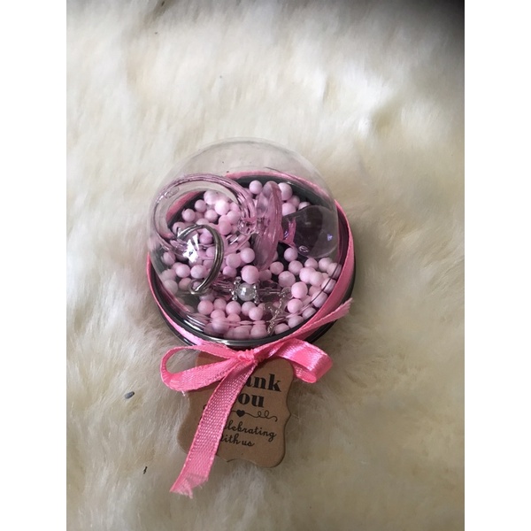 Plastic dome with key chain acrilyc Pacifier and beads with cross 10pcs ...