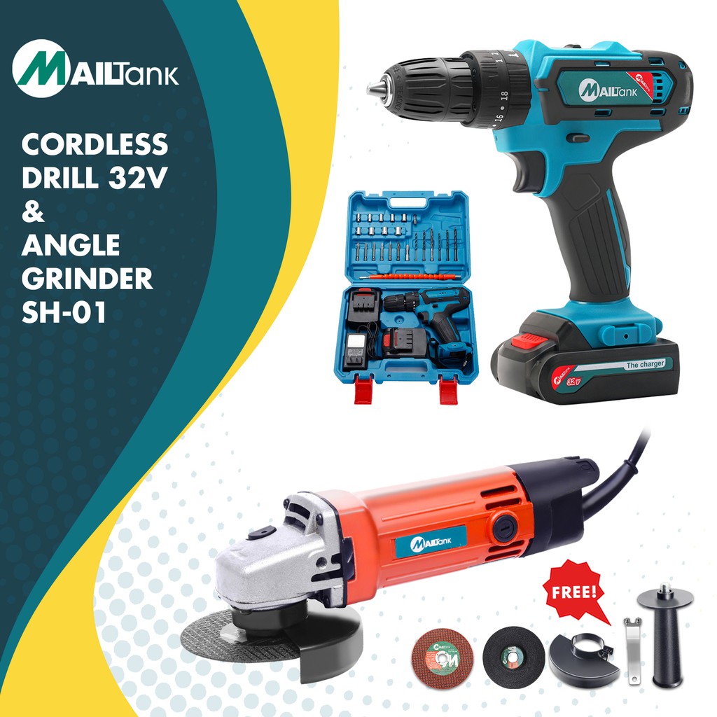 MAILTANK (SH05.32V) Angle Grinder & Cordless Drill 32V | Shopee Philippines