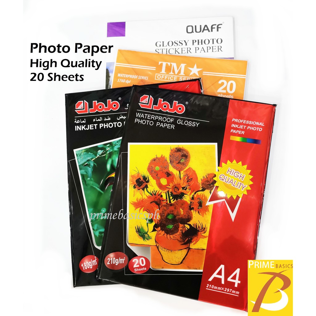 Waterproof Glossy Photo Paper (20 sheets) A4 180/ 210gsm Inkjet Photo ...