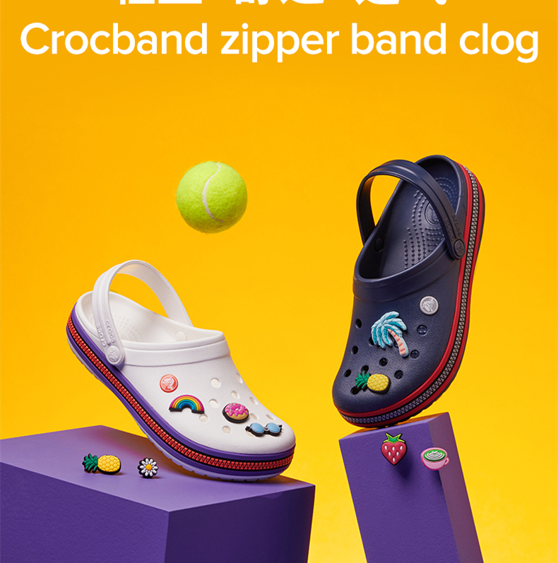 Crocs sandals zipper pattern men's shoes women's shoes 206594 | Shopee ...