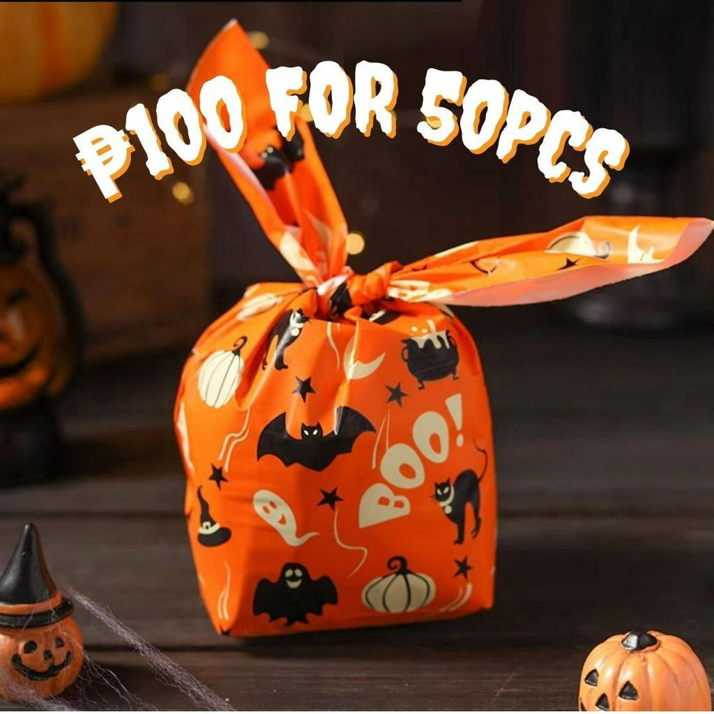 FP1752 (50 PCS) Halloween Boo Trick or Treat Loot Bag Gift Cookie Candy ...