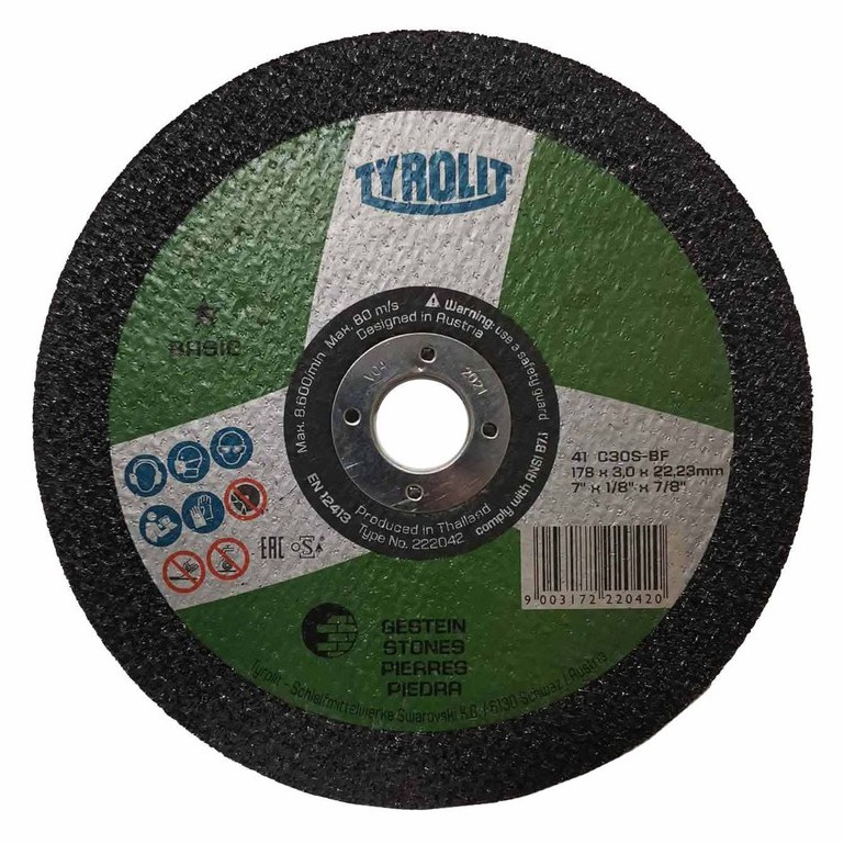 Tyrolit Original - TN.222.042 - Basic 1 Star - Straight Cut-Off Wheels 7" for Stone | Shopee ...