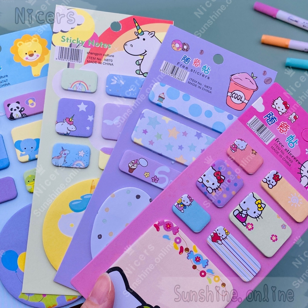 1PC Cute Design Sticky Notes Memo Pad unicorn kt coffee | Shopee ...