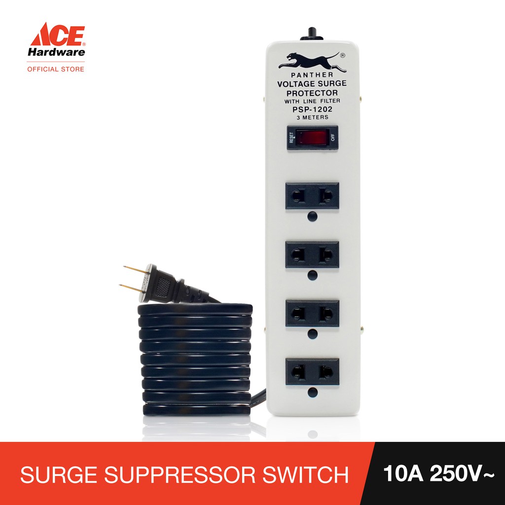 PANTHER Surge Protector W/ Ground 3M PSP-1202 | Shopee Philippines
