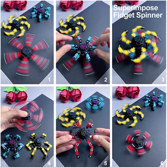 Fingertip Mechanical Top /Transformable Fingertip Spinners Toy Spinning ...