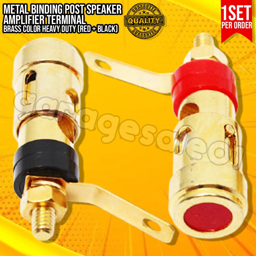 ⚡Brass Speaker AMP Speaker Terminal Binding Post Spring Loaded Press ...