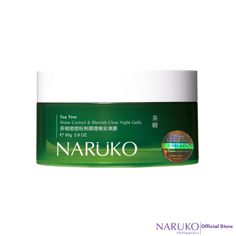 Naruko Tea Tree Shine Control & Blemish Clear Night Gelly 80g | Shopee ...