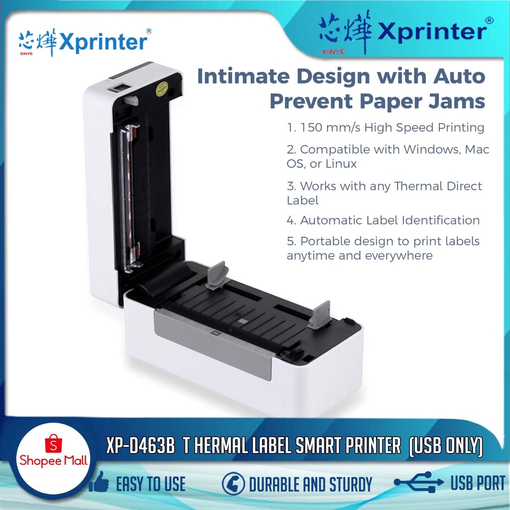 Xprinter XP-D463B Thermal Label Printer (USB ONLY) | Shopee Philippines
