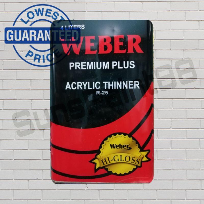 Weber Premium Plus Acrylic Thinner Hi Gloss (4L) w/ 10 pesos coin inside | Shopee Philippines