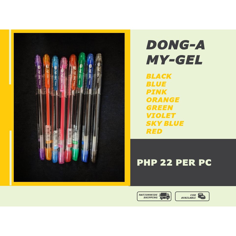 Dong-A My Gel Sign Pen ADD-ON ITEM ONLY (Black, Blue, Red, Green ...