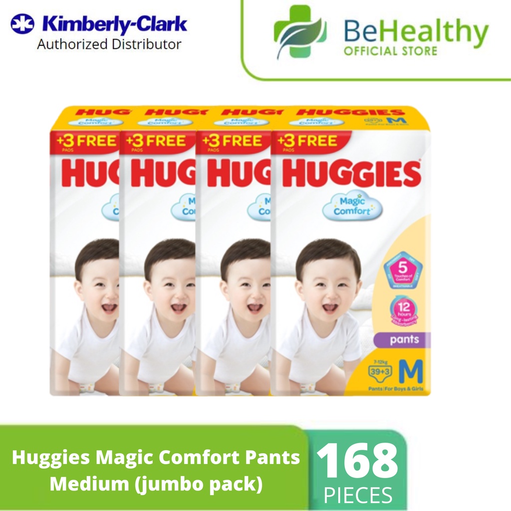 Huggies Magic Comfort Pants Medium (Jumbo Pack) - 168 Pcs | Shopee ...