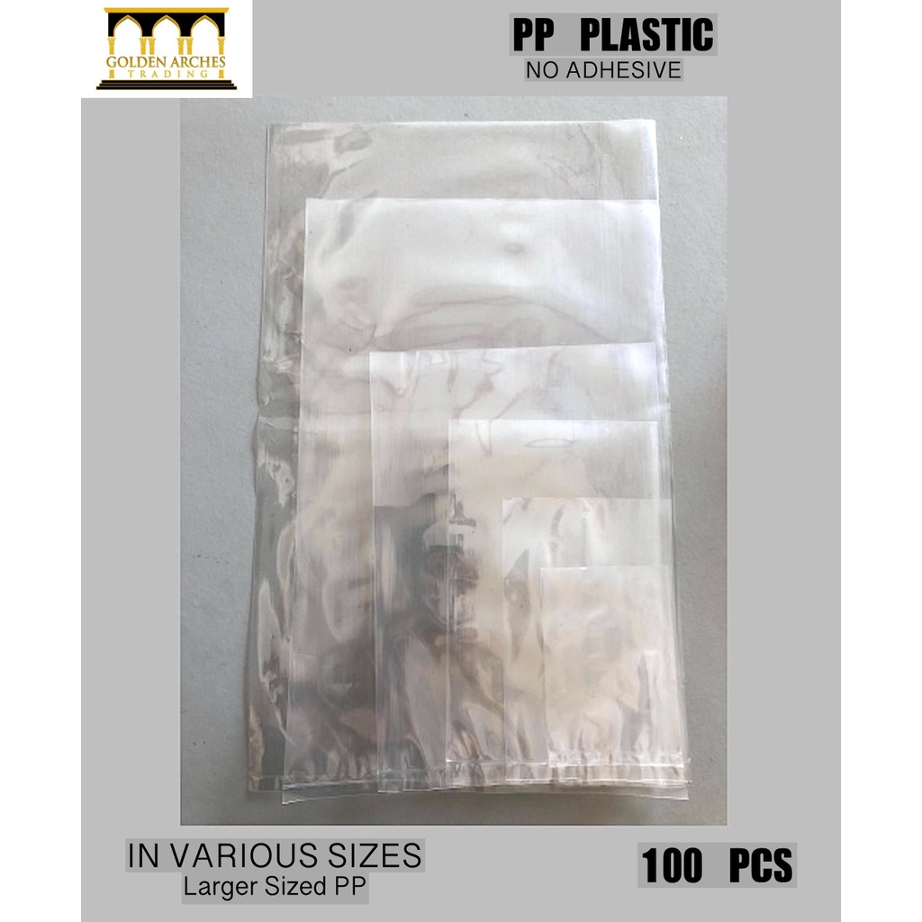 100PCS SET Large-Sized PP Plastic Bag No Adhesive (In Various Sizes ...