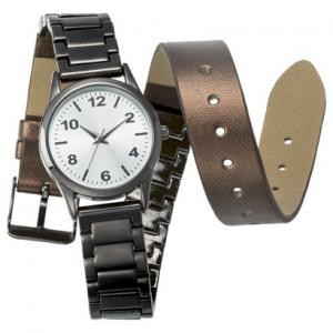 Mossimo Watch Womens Analog Double Strap Gunmetal FMDMO531 NewUSA ...