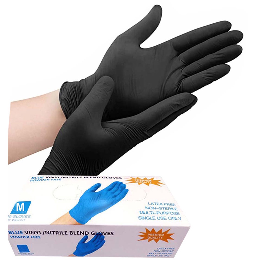 100pcs / box black clean food grade gloves black gloves for cooking ...