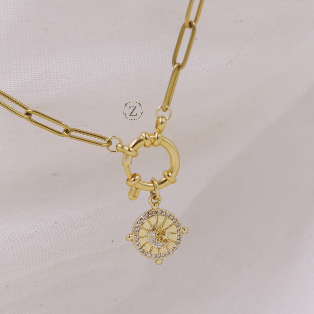 STAINLESS STEEL Cosmic Compass Choker Necklace | Shopee Philippines