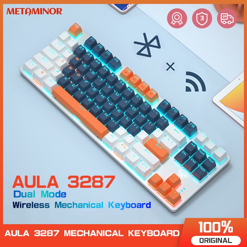 Aula 87keys Wireless Mechanical Keyboard Bluetooth Gaming Keyboard with ...