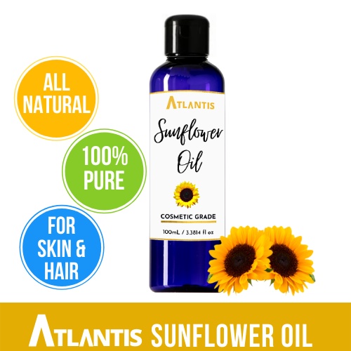 Atlantis 100ml Pure Sunflower Oil Carrier Oil (100% Pure - Cosmetic and ...