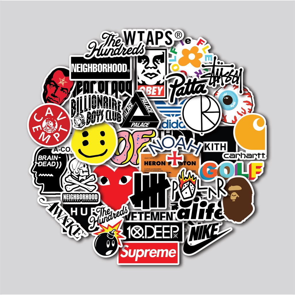 Streetwear BRAND LOGO PACK STICKER | Tumblr STICKER | Helmet Suitcase ...