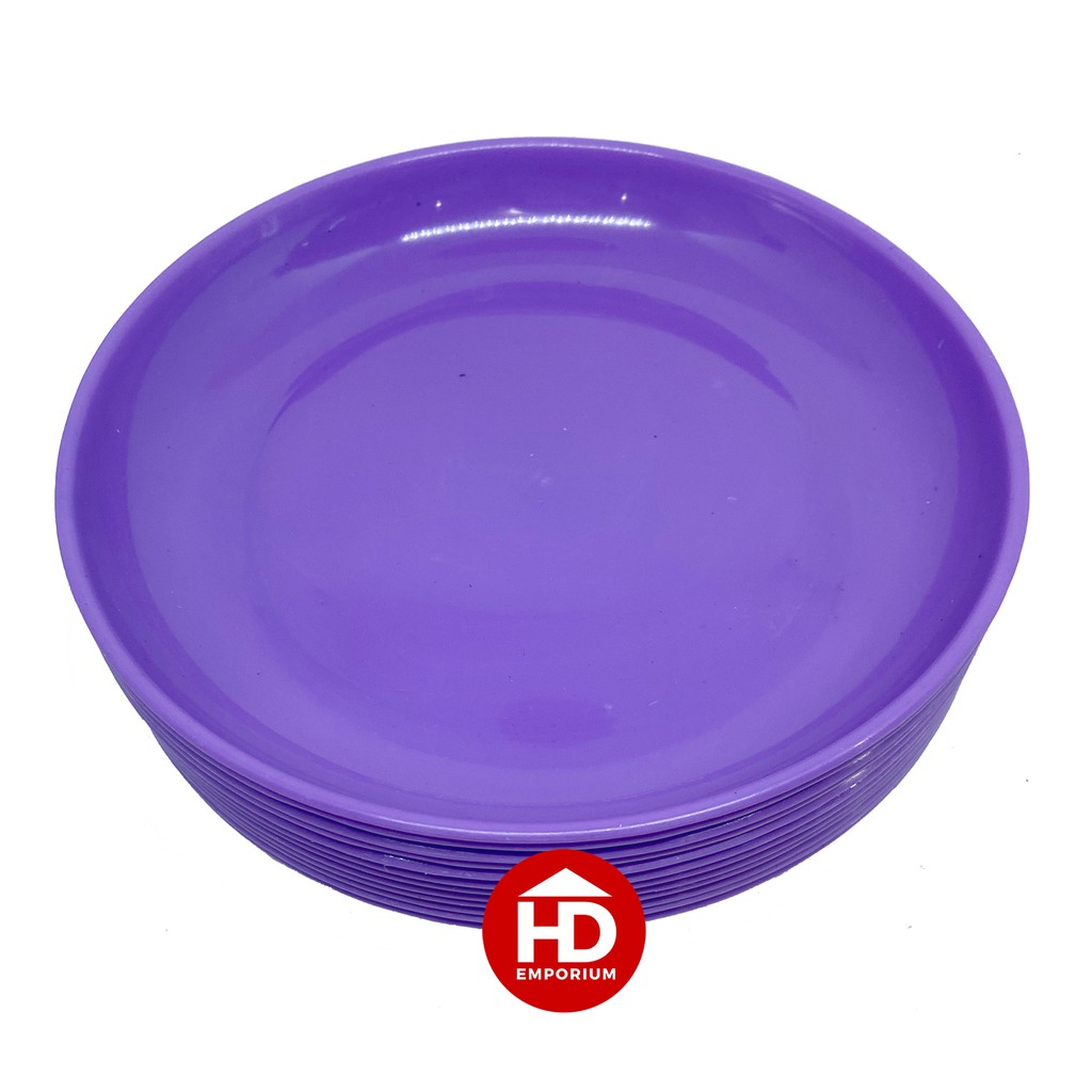 Plastic Purple Plates set of 6 | Shopee Philippines