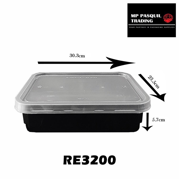 5PCS PARTY/CATER TRAY MICROWAVABLE BLACK AND WHITE RE3200/RE5000 ...