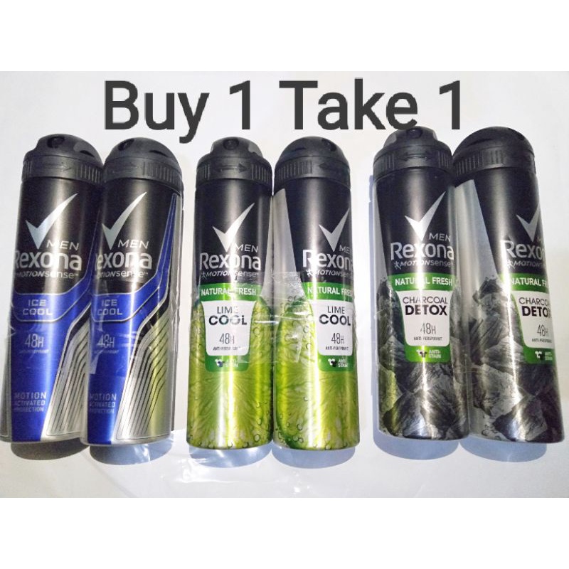Buy1 Take 1 Rexona Men Natural Fresh Deodorant Spray Lime Cool/ Charcoal Detox/ice cool 150ml ...