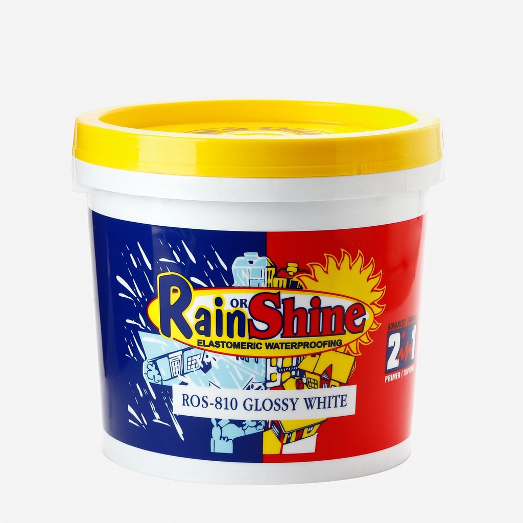 Rain or Shine Elastomeric Waterproofing Paint 4L – ROS-810 Glossy White ...