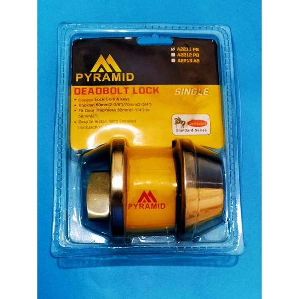 Pyramid Deadbolt lock,60mm backset,Silver ,Single lock | Shopee Philippines