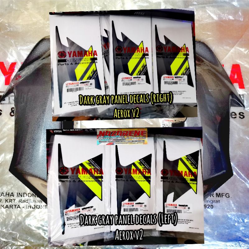 BBP-F8393-20 Aerox v2 Panel decals Neon green / Dark gray gloss Yamaha ...