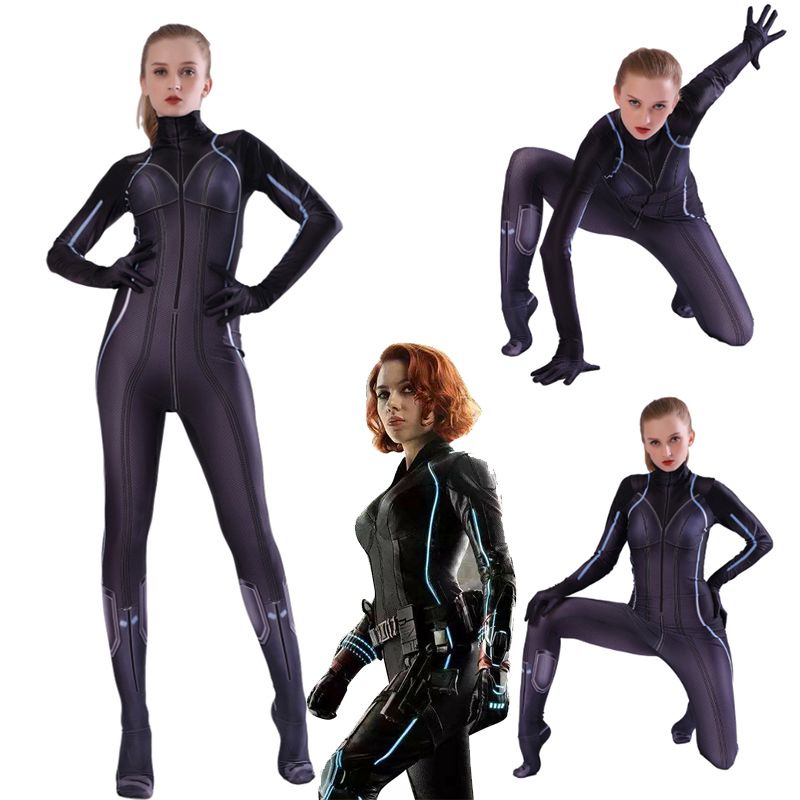 Endgame Black Widow Costume Natasha Romanoff Jumpsuit Outfits Cosplay ...