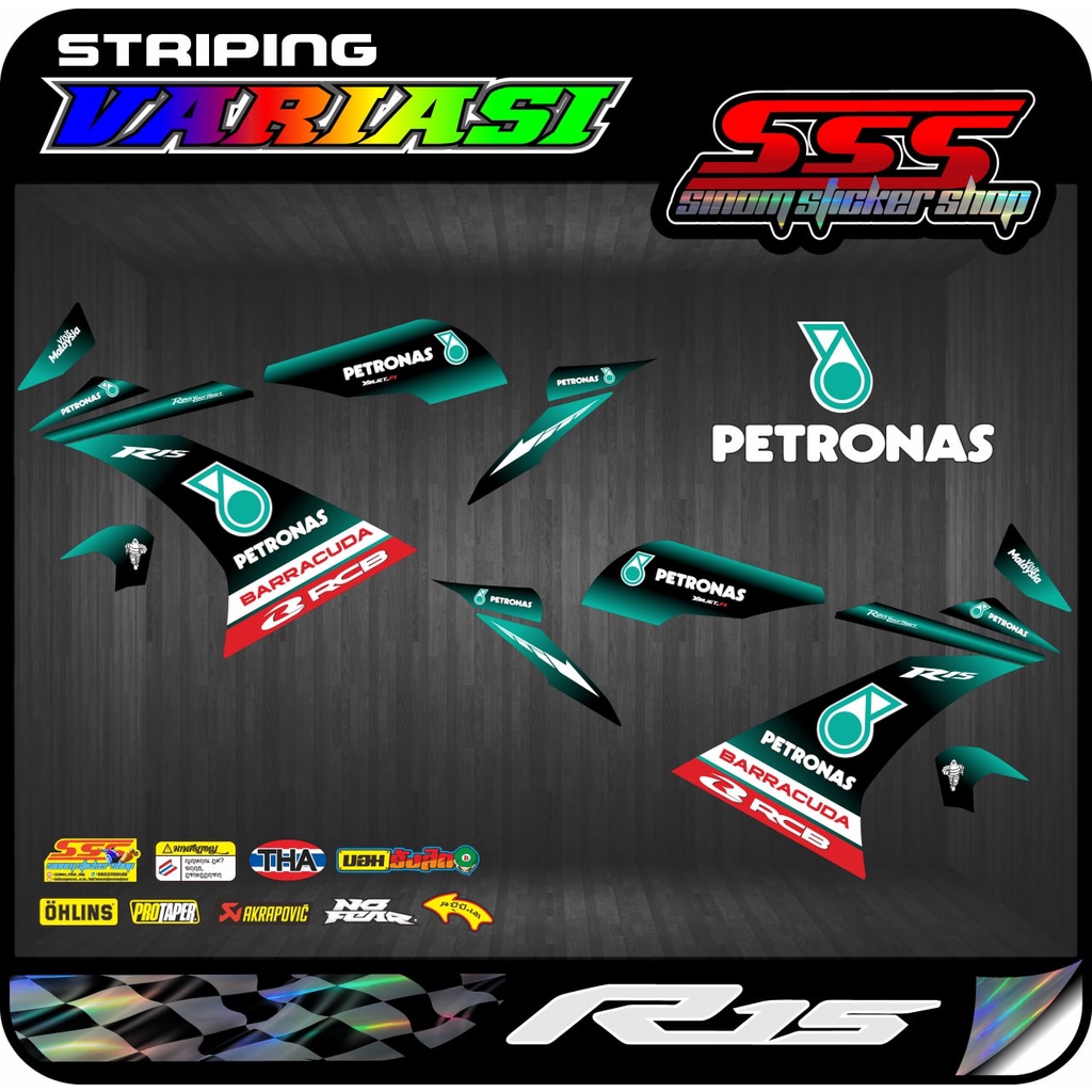 Yamaha R15 V3 Petronas Striping Sticker Decal | Shopee Philippines