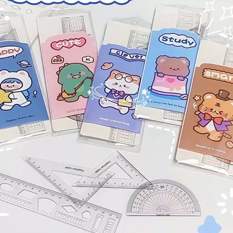 4 in 1 Set Ruler 20cm Multifunctional Combination Ruler Triangle ...