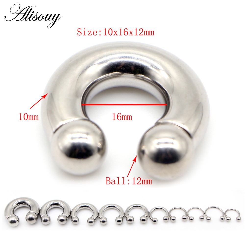 Alisouy 1pc Big Large Size Captive Bead Nose Ring Ear Plug Expander ...
