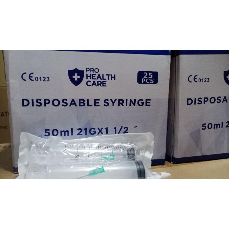 Disposable Syringe 50cc (PRO HEALTH CARE) 25pcs/box | Shopee Philippines