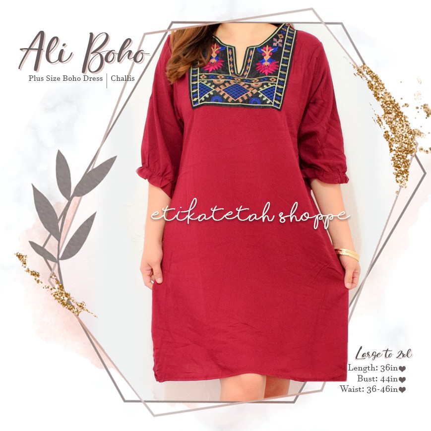 COD Boho Dress Challis Embroidery Boho up to semi-large up to 2XL ...