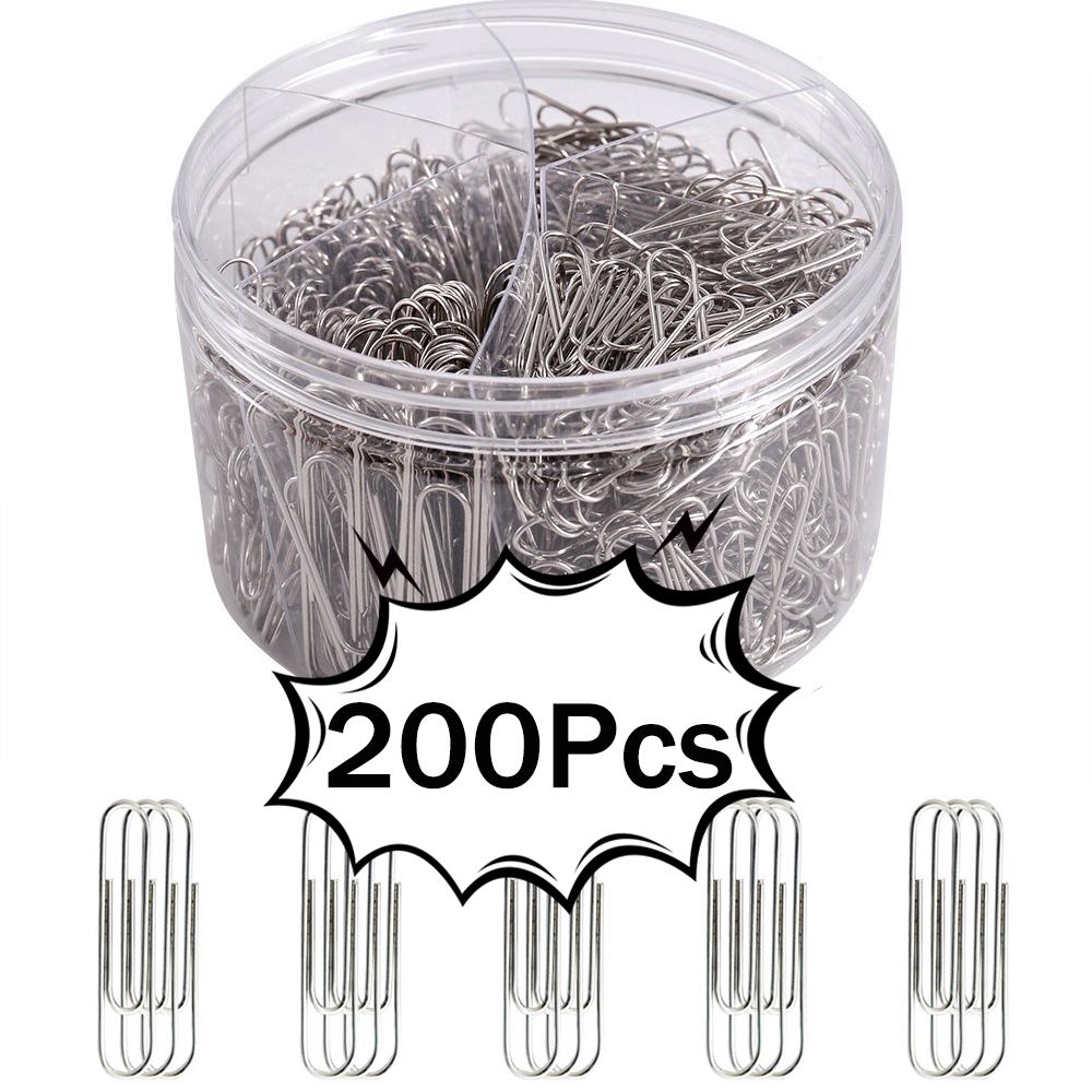 200Pcs Paper Clips Office School Clips Personal Document Organizing ...