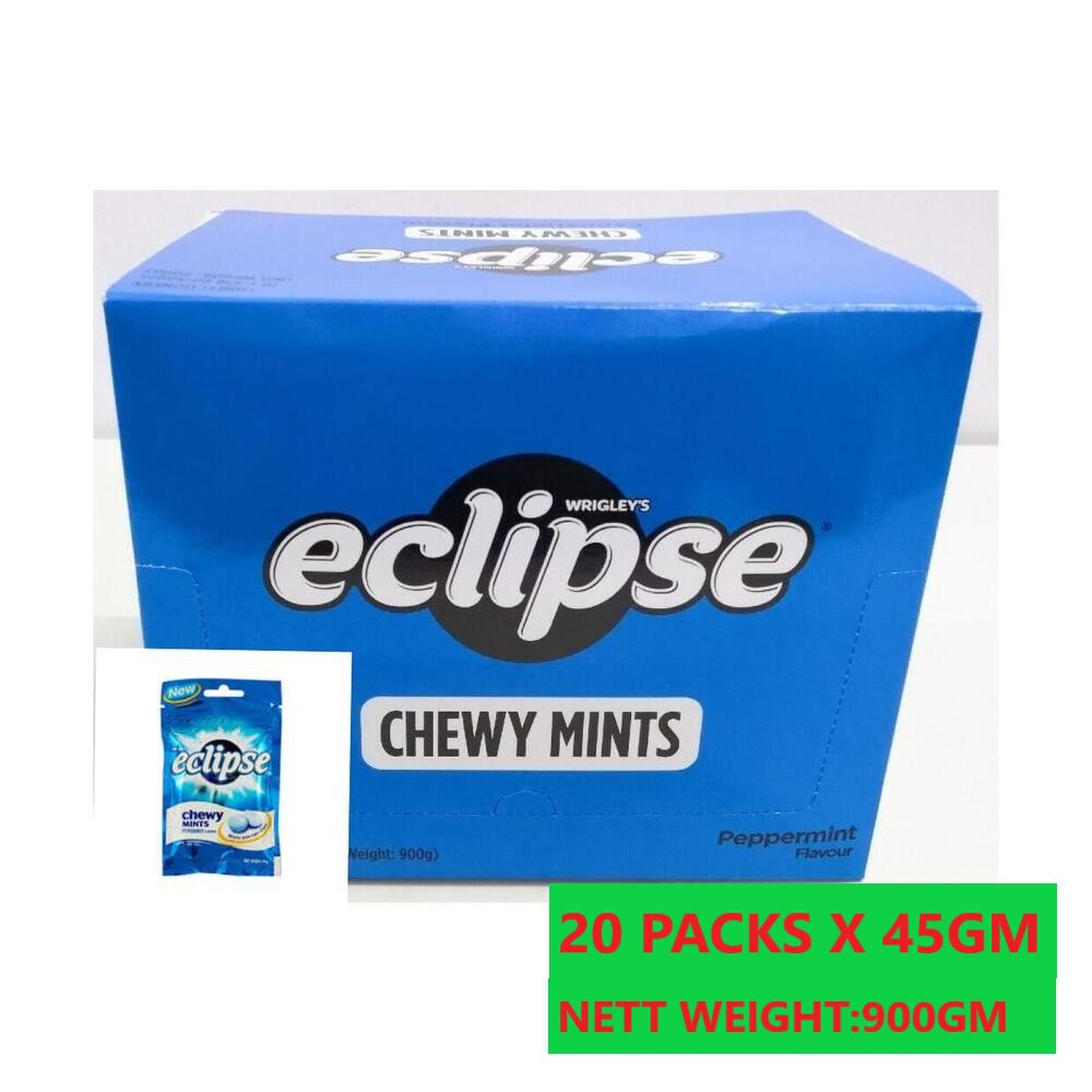 20 Packs Eclipse Chewy Mints Peppermint Flavour 45g Each HALAL | Shopee ...
