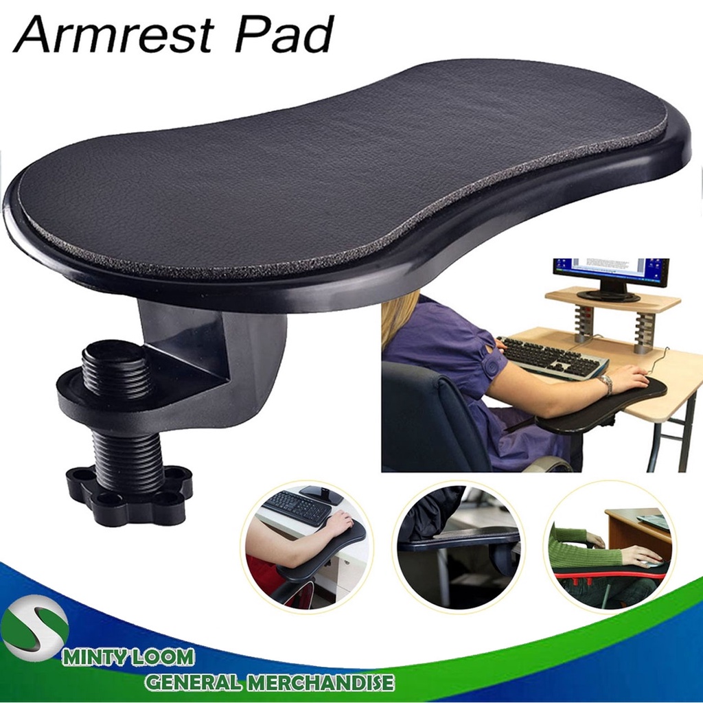 Desk Attachable Computer Table Arm Support Mouse Pads Arm Wrist Rests ...