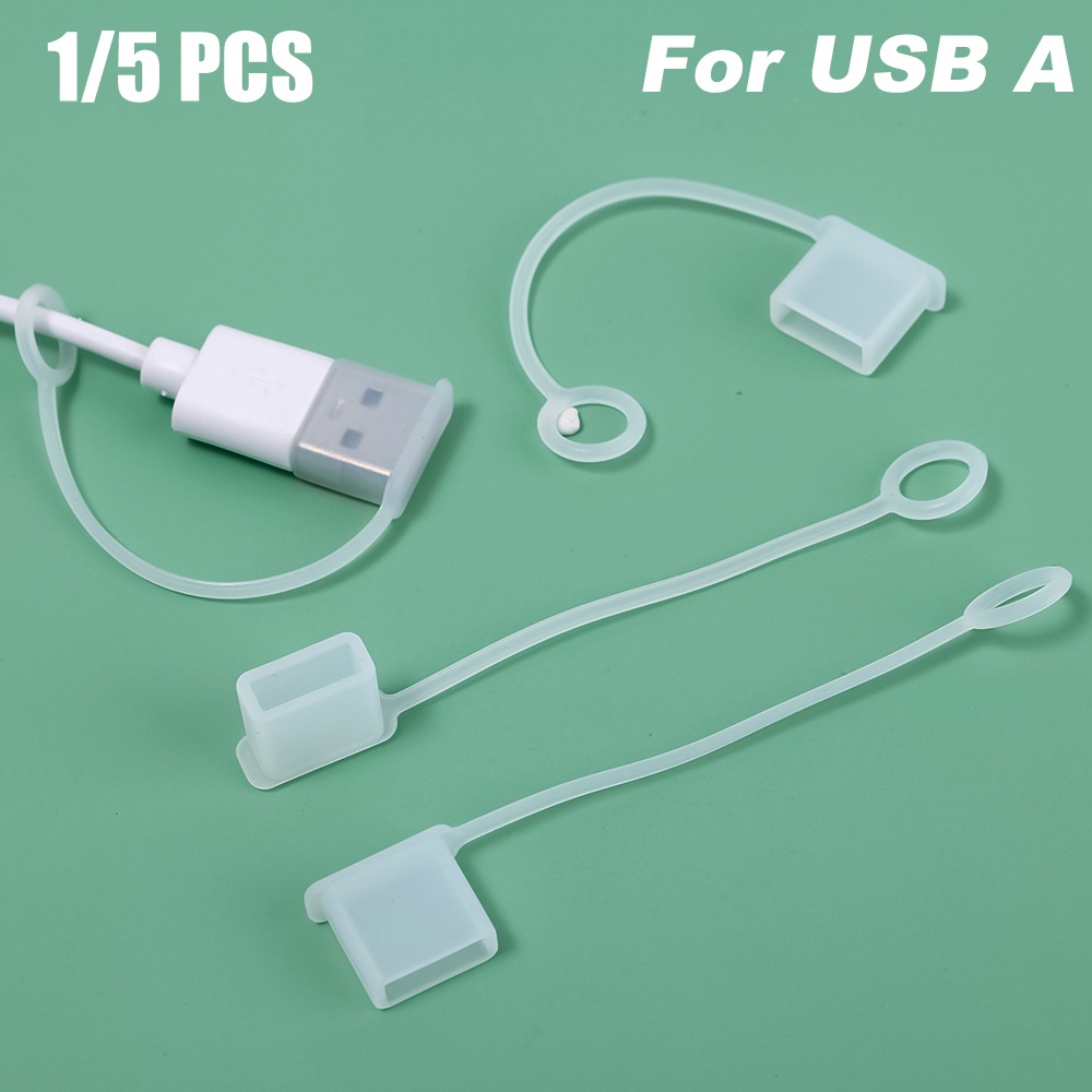 Dust Plug Charger Cover With Wire 1/5 Pcs White Protection Cap ...