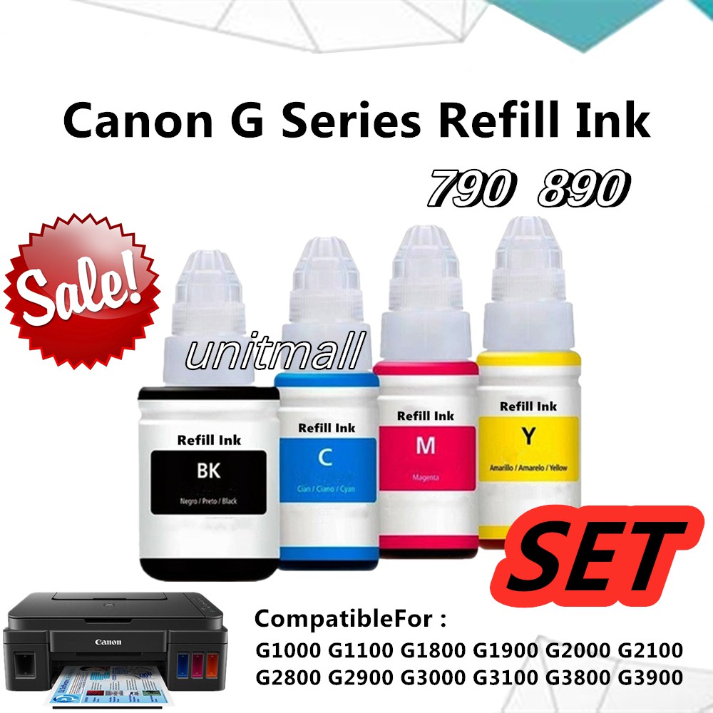 set GI790 GI890 High Quality Refill ink For G series printers G1010 ...
